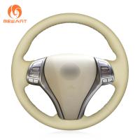 China Custom Beige Steering Wheel Cover for Nissan Teana Altima X-Trail Qashqai Rogue Pulsar for sale