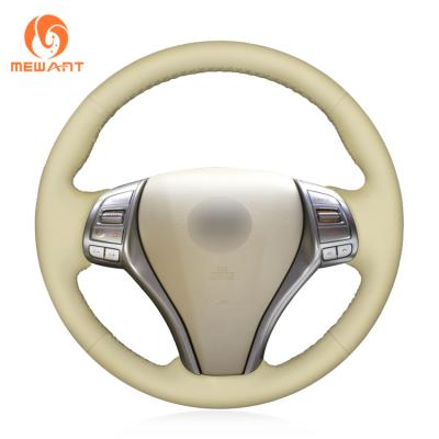 China Custom Beige Steering Wheel Cover for Nissan Teana Altima X-Trail Qashqai Rogue Pulsar for sale