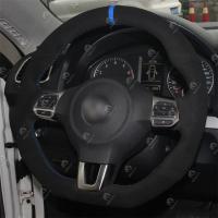 China 20*15*7cm Soft Suede Steering Wheel Cover for VW Polo Golf 6 GTI MK6 Scirocco R Passat CC R-Line 2010 for sale
