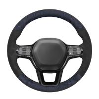 China 2023-2024 HONDA HR-V Civic 11 HRV Custom Hand Stitched Soft Suede Steering Wheel Cover for sale