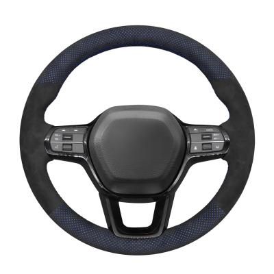 China 2023-2024 HONDA HR-V Civic 11 HRV Custom Hand Stitched Soft Suede Steering Wheel Cover for sale
