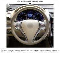China Custom Beige Steering Wheel Cover for Nissan Teana Altima X-Trail Qashqai Rogue Pulsar for sale