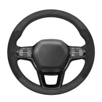 China 2023-2024 HONDA HR-V Civic 11 HRV Custom Hand Stitched Soft Suede Steering Wheel Cover for sale
