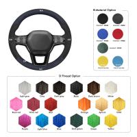 China 2023-2024 HONDA HR-V Civic 11 HRV Custom Hand Stitched Soft Suede Steering Wheel Cover for sale