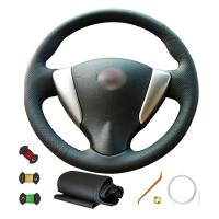 China Custom Black Steering Wheel Cover for Nissan Tiida and Versa Note Easy Installation for sale