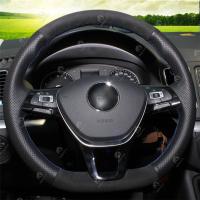 China Car Fitment VW Golf 7 Mk7 Polo Jetta Passat B8 Tiguan Black Suede Steering Wheel Cover for sale