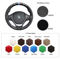 China Customize Black Suede 3-Spoke Steering Wheel Cover for BMW F20 F30 F31 F34 2012-2018 for sale