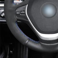 China Customize Black Suede 3-Spoke Steering Wheel Cover for BMW F20 F30 F31 F34 2012-2018 for sale