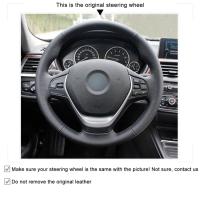 China Customize Black Suede 3-Spoke Steering Wheel Cover for BMW F20 F30 F31 F34 2012-2018 for sale