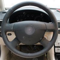 China Upgrade Your Volkswagen VW Passat B6 with Black Thread Steering Wheel Cover Blue Suede for sale