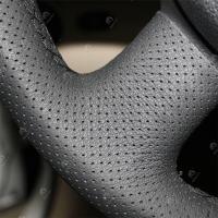 China Upgrade Your Volkswagen VW Passat B6 with Black Thread Steering Wheel Cover Blue Suede for sale