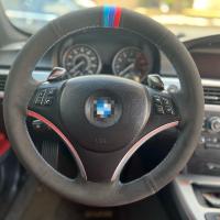 China Black Thread Hand Stitched Steering Wheel Cover for BMW E90 E91 E92 E93 E87 E81 E82 E88 X1 E84 for sale