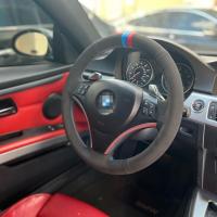China Black Thread Hand Stitched Steering Wheel Cover for BMW E90 E91 E92 E93 E87 E81 E82 E88 X1 E84 for sale