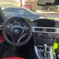 China Black Thread Hand Stitched Steering Wheel Cover for BMW E90 E91 E92 E93 E87 E81 E82 E88 X1 E84 for sale