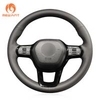 China Durable Grey Faux Leather Hand Sewing Steering Wheel Cover for Honda Civic 11 2022 for sale