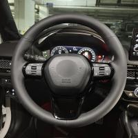 China Durable Grey Faux Leather Hand Sewing Steering Wheel Cover for Honda Civic 11 2022 for sale