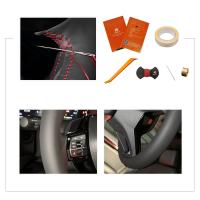 China Durable Grey Faux Leather Hand Sewing Steering Wheel Cover for Honda Civic 11 2022 for sale