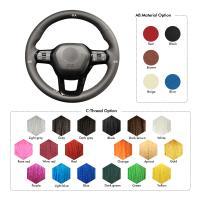 China Durable Grey Faux Leather Hand Sewing Steering Wheel Cover for Honda Civic 11 2022 for sale