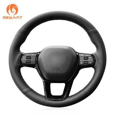 China 30*15*5 cm Custom Hand Sewing Black PU Leather Steering Wheel Cover for Honda Civic 11th gen 2022 for sale