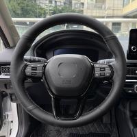 China 30*15*5 cm Custom Hand Sewing Black PU Leather Steering Wheel Cover for Honda Civic 11th gen 2022 for sale