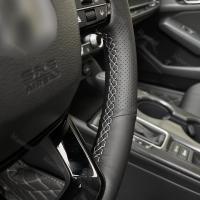 China 30*15*5 cm Custom Hand Sewing Black PU Leather Steering Wheel Cover for Honda Civic 11th gen 2022 for sale