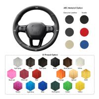China 30*15*5 cm Custom Hand Sewing Black PU Leather Steering Wheel Cover for Honda Civic 11th gen 2022 for sale