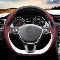 China Grey Sew Thread Needle Custom Steering Wheel Cover for Volkswagen Golf 7 Mk7 Polo Jetta Passat B8 Tiguan 2017 Sharan 2016 2017 Touran 2016 2017 Up for sale