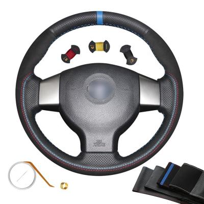 China Custom Designer Microfibre Leather Steering Wheel Cover for Nissan Tiida Sylphy Versa for sale