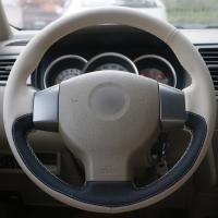 China Custom Designer Microfibre Leather Steering Wheel Cover for Nissan Tiida Sylphy Versa for sale