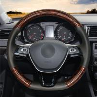 China Volkswagen Golf 7 Mk7 Polo Jetta Passat B8 Tiguan 2017 Sharan 2016 2017 Touran 2016 2017 Up Red Leather Steering Wheel Cover for sale