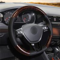 China Volkswagen Golf 7 Mk7 Polo Jetta Passat B8 Tiguan 2017 Sharan 2016 2017 Touran 2016 2017 Up Red Leather Steering Wheel Cover for sale