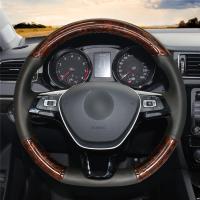 China Volkswagen Golf 7 Mk7 Polo Jetta Passat B8 Tiguan 2017 Sharan 2016 2017 Touran 2016 2017 Up Red Leather Steering Wheel Cover for sale