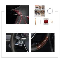 China Volkswagen Golf 7 Mk7 Polo Jetta Passat B8 Tiguan 2017 Sharan 2016 2017 Touran 2016 2017 Up Red Leather Steering Wheel Cover for sale
