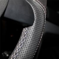 China Upgrade Your Volkswagen VW Passat B7 Jetta Mk6 Light Blue Thread Steering Wheel Cover for sale