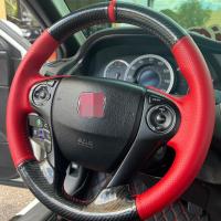 China Hand Stitched Leather Steering Wheel Cover for Honda Accord 9 Crosstour Pilot Ridgeline Odyssey for sale