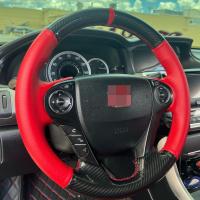 China Hand Stitched Leather Steering Wheel Cover for Honda Accord 9 Crosstour Pilot Ridgeline Odyssey for sale