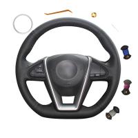 China Black Artificial Leather Hand Stitching Steering Wheel Cover for Nissan Lannia Maxima for sale