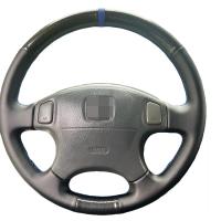 China ACURA Hand Stitching Black Carbon Leather Steering Wheel Cover for Honda Prelude Accord 6 Odyssey CRV Civic Acura CL MDX TL for sale