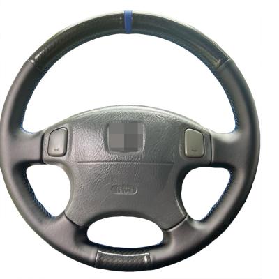 China ACURA Hand Stitching Black Carbon Leather Steering Wheel Cover for Honda Prelude Accord 6 Odyssey CRV Civic Acura CL MDX TL for sale
