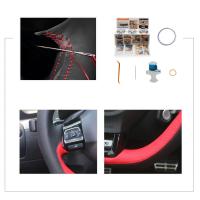 China Volkswagen Scirocco R Passat CCR-Line 2010 Red Leather Car Steering Wheel Cover DIY Design for sale