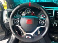 China Black Suede Leather Steering Wheel Cover for Honda Civic Si 9 9th Gen 2012 2013 2014 2015 for sale