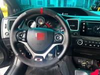 China Black Suede Leather Steering Wheel Cover for Honda Civic Si 9 9th Gen 2012 2013 2014 2015 for sale