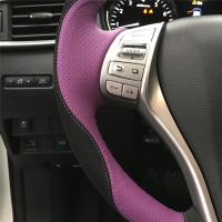 China Custom Black Suede Leather Steering Wheel Cover for Nissan Qashqai Rogue Pulsar 2014-2018 for sale