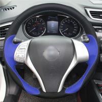 China Custom Black Suede Leather Steering Wheel Cover for Nissan Qashqai Rogue Pulsar 2014-2018 for sale