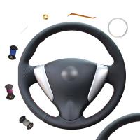 China Black PU Leather Steering Wheel Cover for Nissan Versa Note NV200 Sentra S 2014-2019 for sale