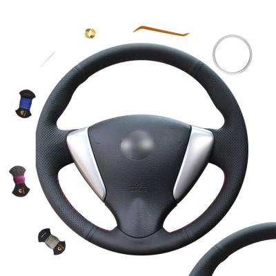 China Black PU Leather Steering Wheel Cover for Nissan Versa Note NV200 Sentra S 2014-2019 for sale