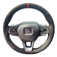China Full Black Hand Stitching Steering Wheel Cover for Honda Accord 10 Insight 2018 2019 for sale