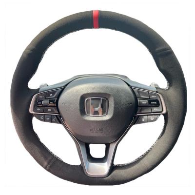 China Full Black Hand Stitching Steering Wheel Cover for Honda Accord 10 Insight 2018 2019 for sale