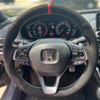 China Full Black Hand Stitching Steering Wheel Cover for Honda Accord 10 Insight 2018 2019 for sale