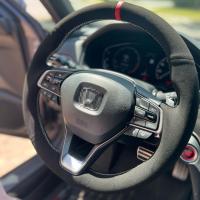 China Full Black Hand Stitching Steering Wheel Cover for Honda Accord 10 Insight 2018 2019 for sale